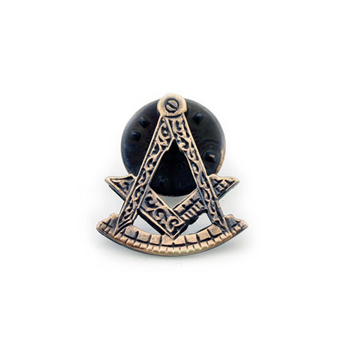 Antique Bronze Effect Masonic Lapel Pin Depicting the Square & Compass ...