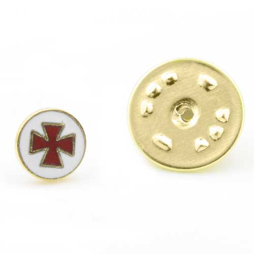 Gilt Metal and Enamel Knights Templer Masonic Lapel Pin (or Badge ...