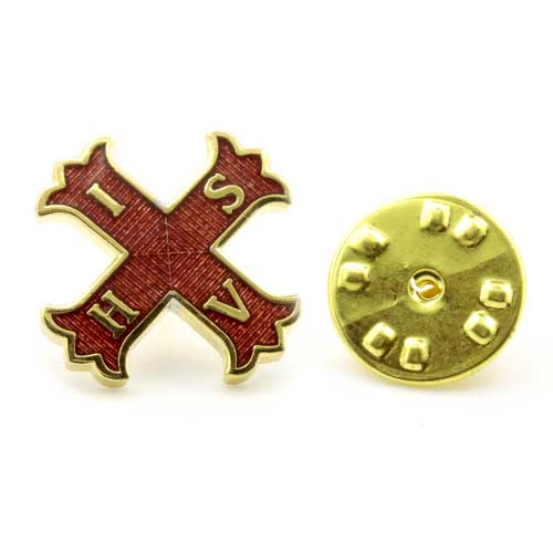 Gilt Metal and Enamel Red Cross of Constantine Masonic Lapel Pin ...