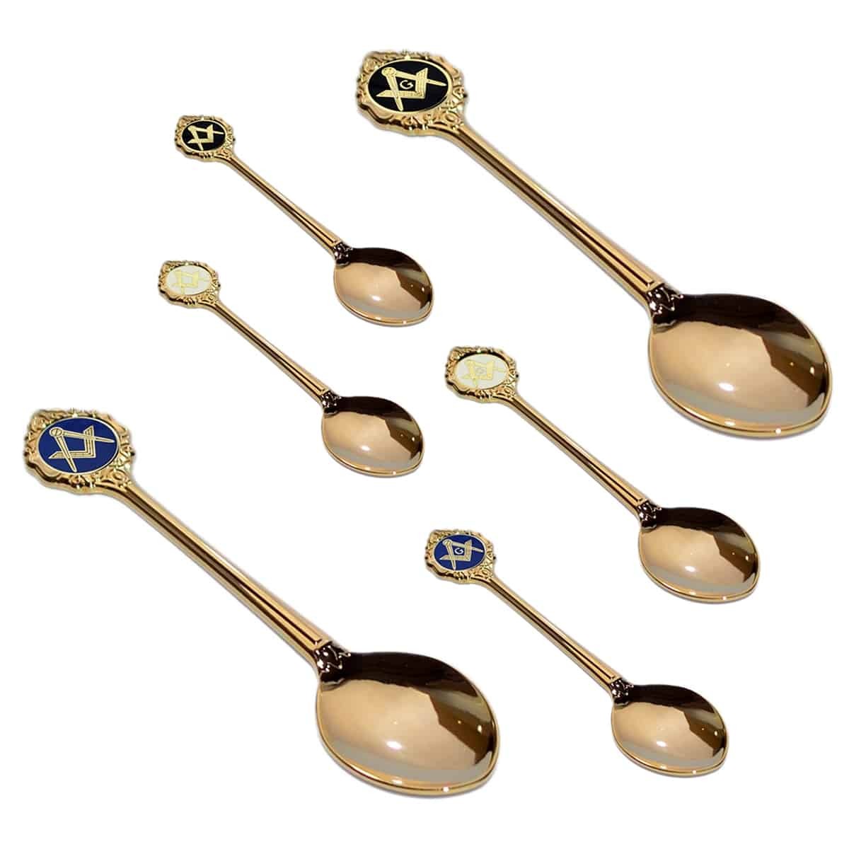 Gold Plated Souvenir Spoon with Masonic Design Motif - Regalia Store UK
