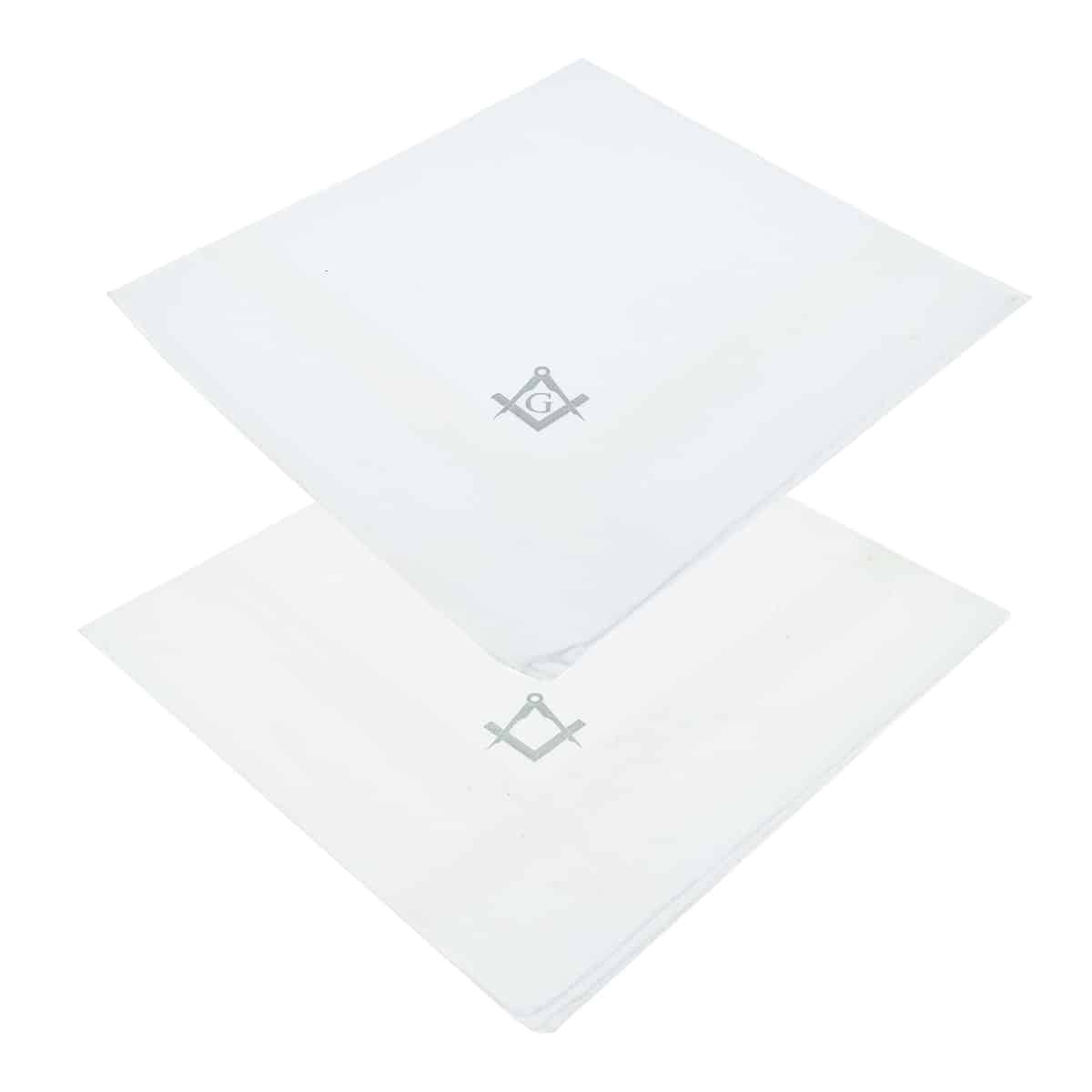 Masonic Silver Design Pocket Handkerchief - Regalia Store UK